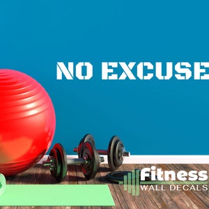 NO EXCUSES Fitness Wall Decal, Motivational Home Gym Decor, Vinyl ...