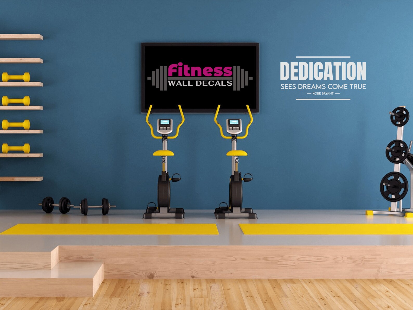 Dedication Kobe Bryant Fitness Wall Decal Motivational Quotes | Etsy