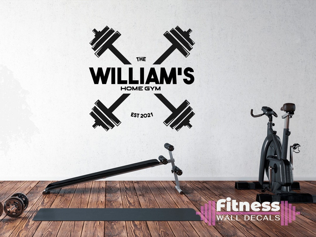 Home Gym Sign Fitness Center Sign Wall Decal, Motivational Home Gym ...
