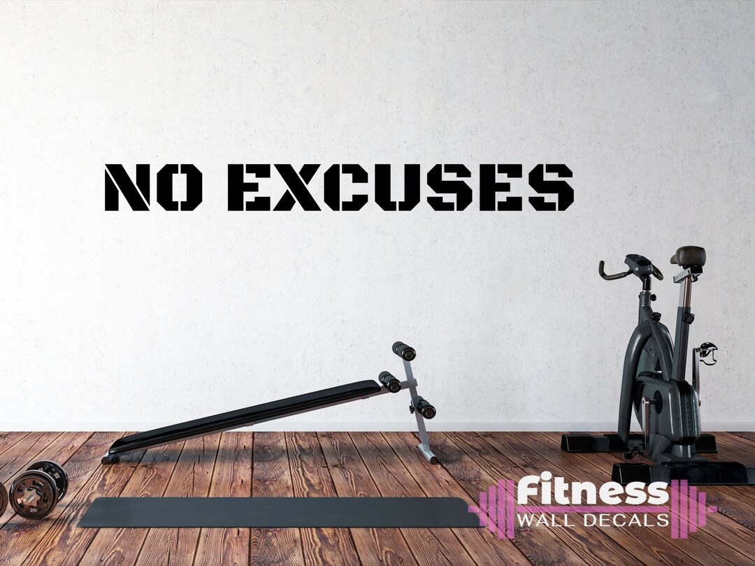 NO EXCUSES Fitness Wall Decal Motivational Home Gym Decor - Etsy