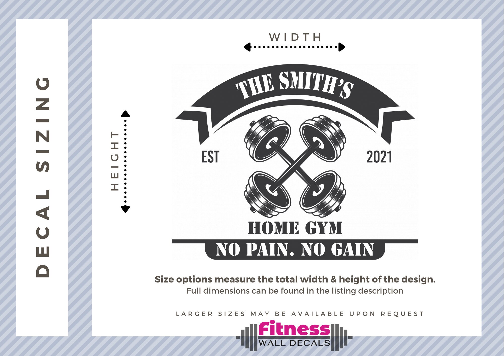 Personalized Barbell Home Gym Sign Fitness Wall DecalWork Out | Etsy