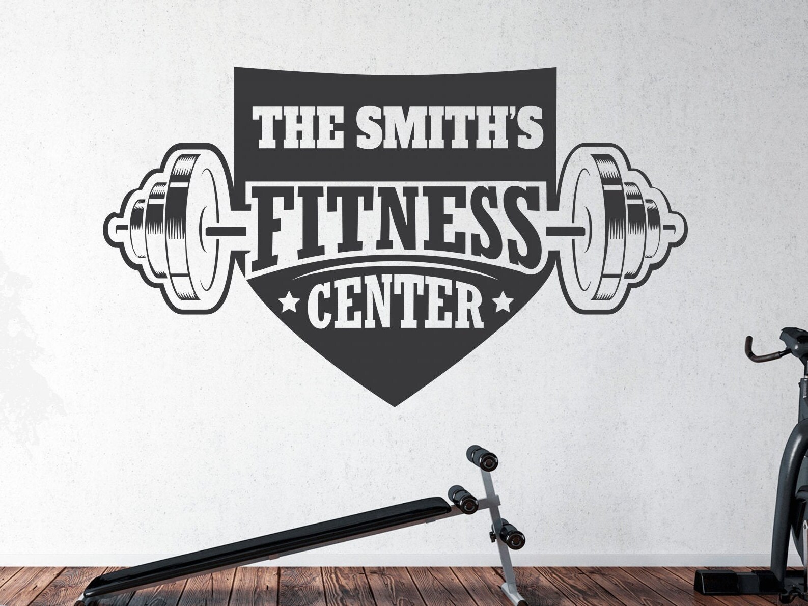 Personalized Fitness Center Sign Wall Decal Weigh Room Decor | Etsy