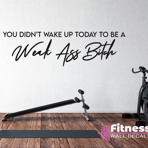 Custom Gym Wall Decal Inspirational Fitness Quote Decal Etsy