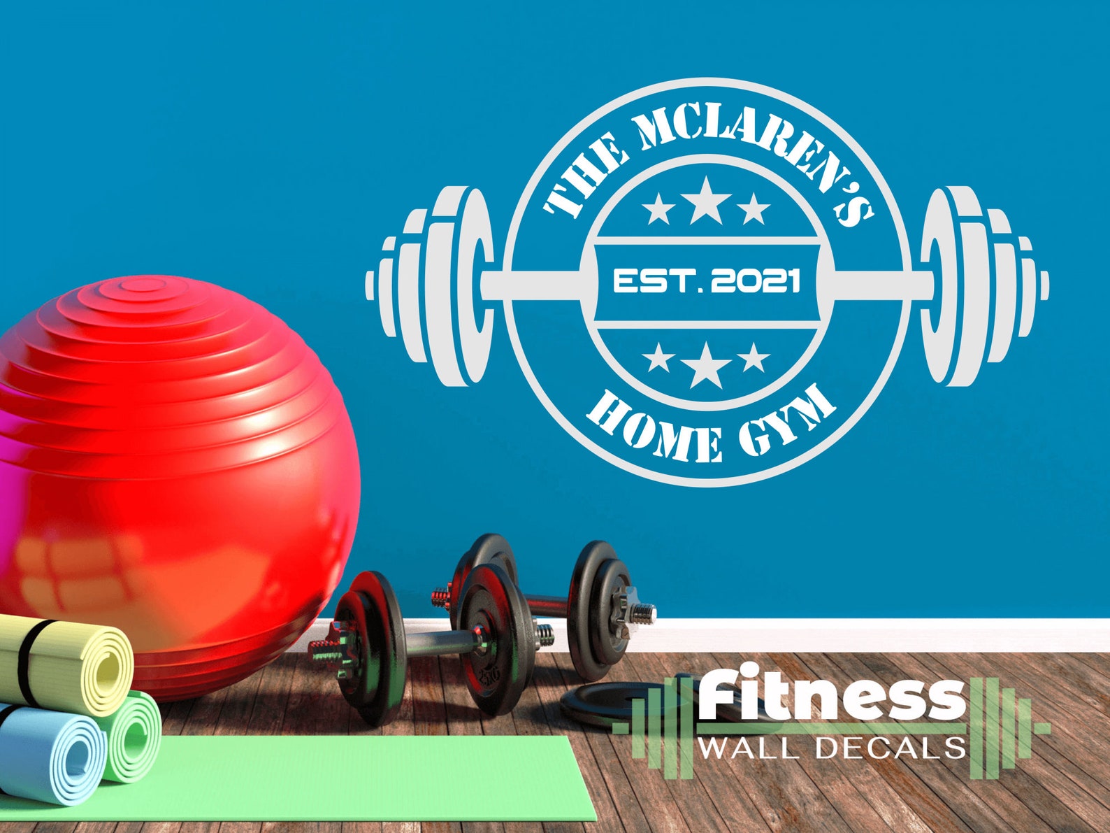 Personalized Home Gym Weight Room Sign Fitness Wall Decal | Etsy