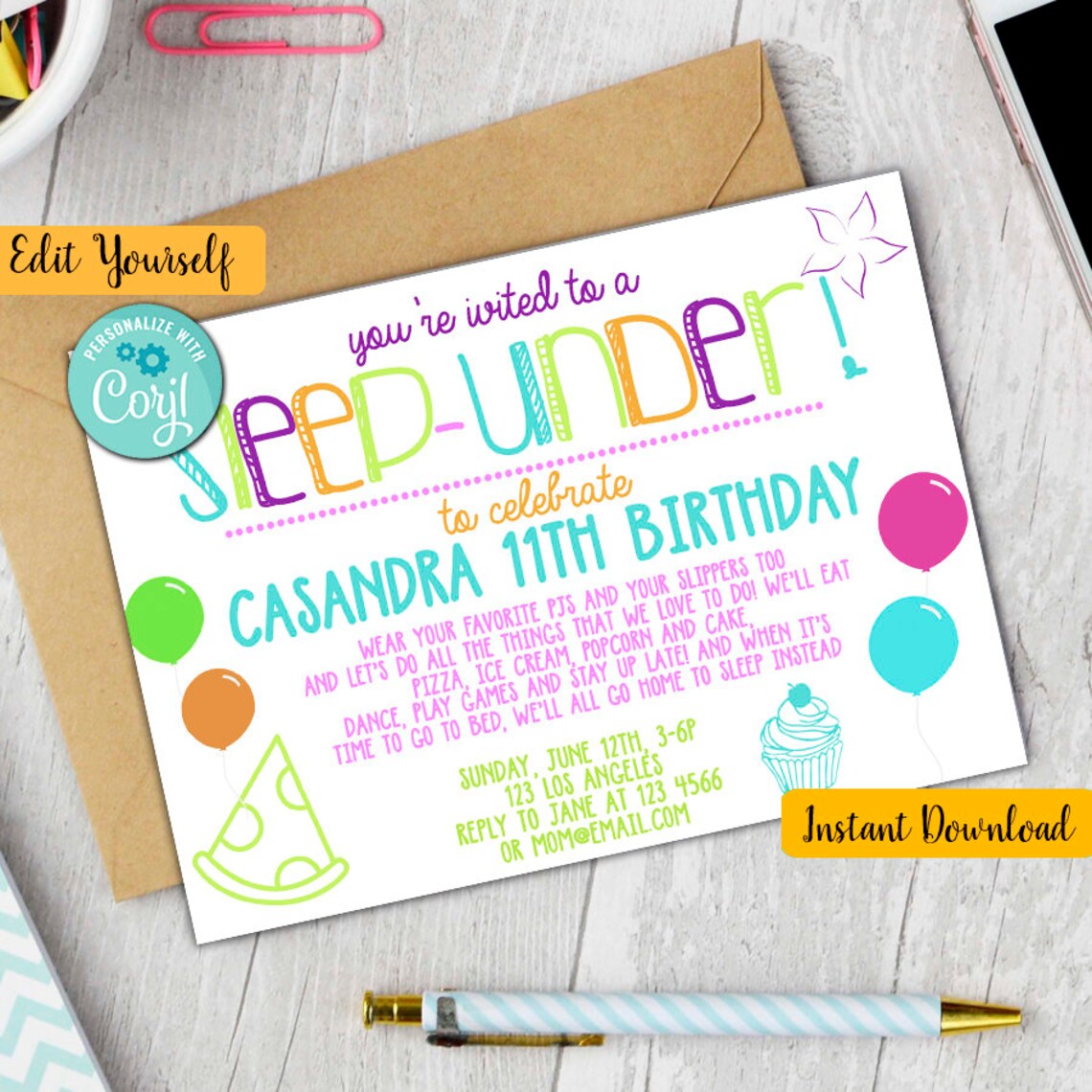 Sleep Under Invitation Sleep Under Party Sleep Under - Etsy