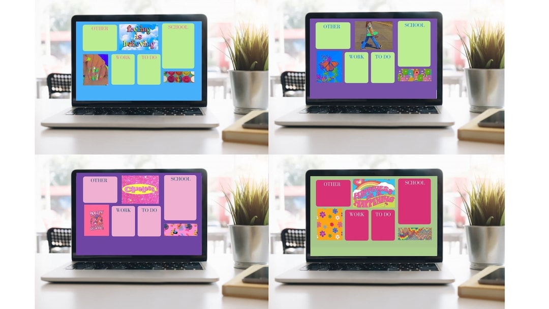 Vibrant Indie, Kidcore, Retro Aesthetic Desktop Wallpaper Organizer ...