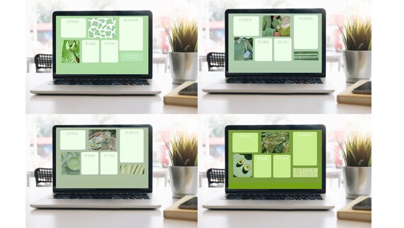 Green Aesthetic Desktop Wallpaper Organizer DIGITAL DOWNLOAD | Etsy