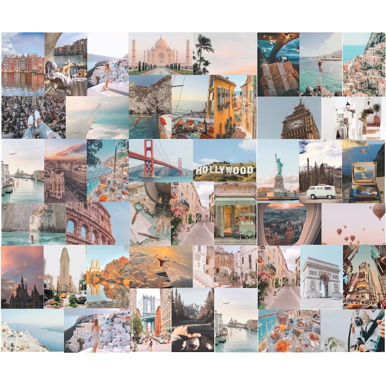 Wanderlust Travel Aesthetic Wall Collage Kit 63 IMAGES | Etsy