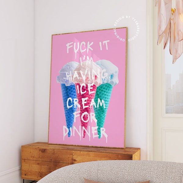 Ice Cream Poster - Etsy