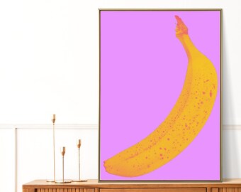Banana Poster Colorful Fruit Poster Maximalist Poster | Etsy