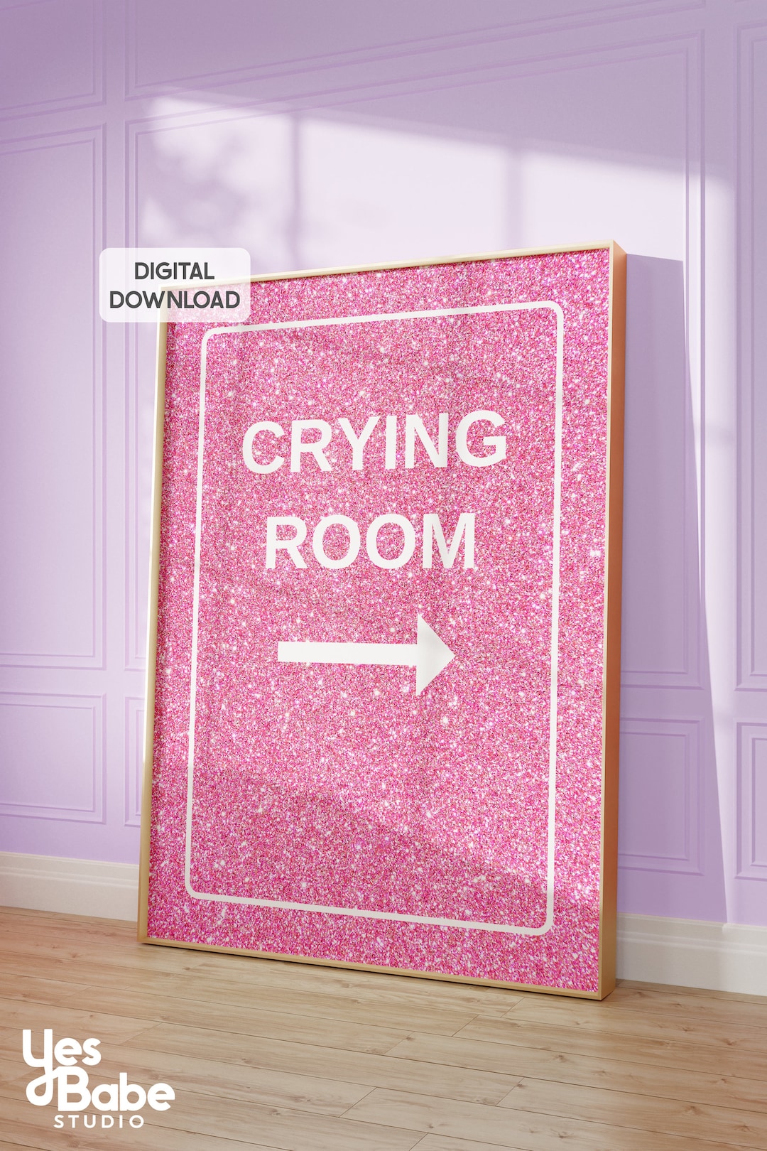 Crying Room Print, Pink Preppy Wall Art, Funny Ironic Prints Maximalist ...