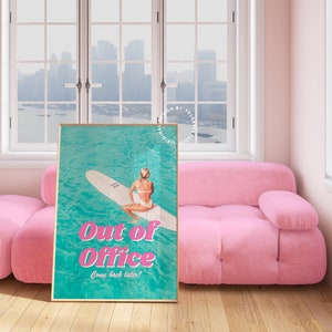 Surf Poster, Surfboard Decor, Surf Cowgirl Prints, Surf Wall Art, Surf ...