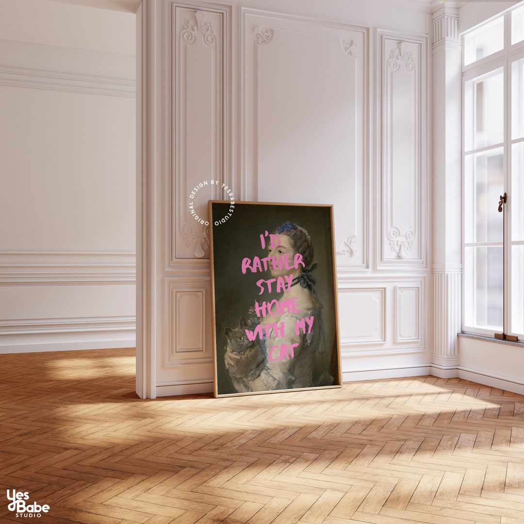Rococo Art, Coquette Room Decor, Cat Mom Gift, Altered Art Print ...