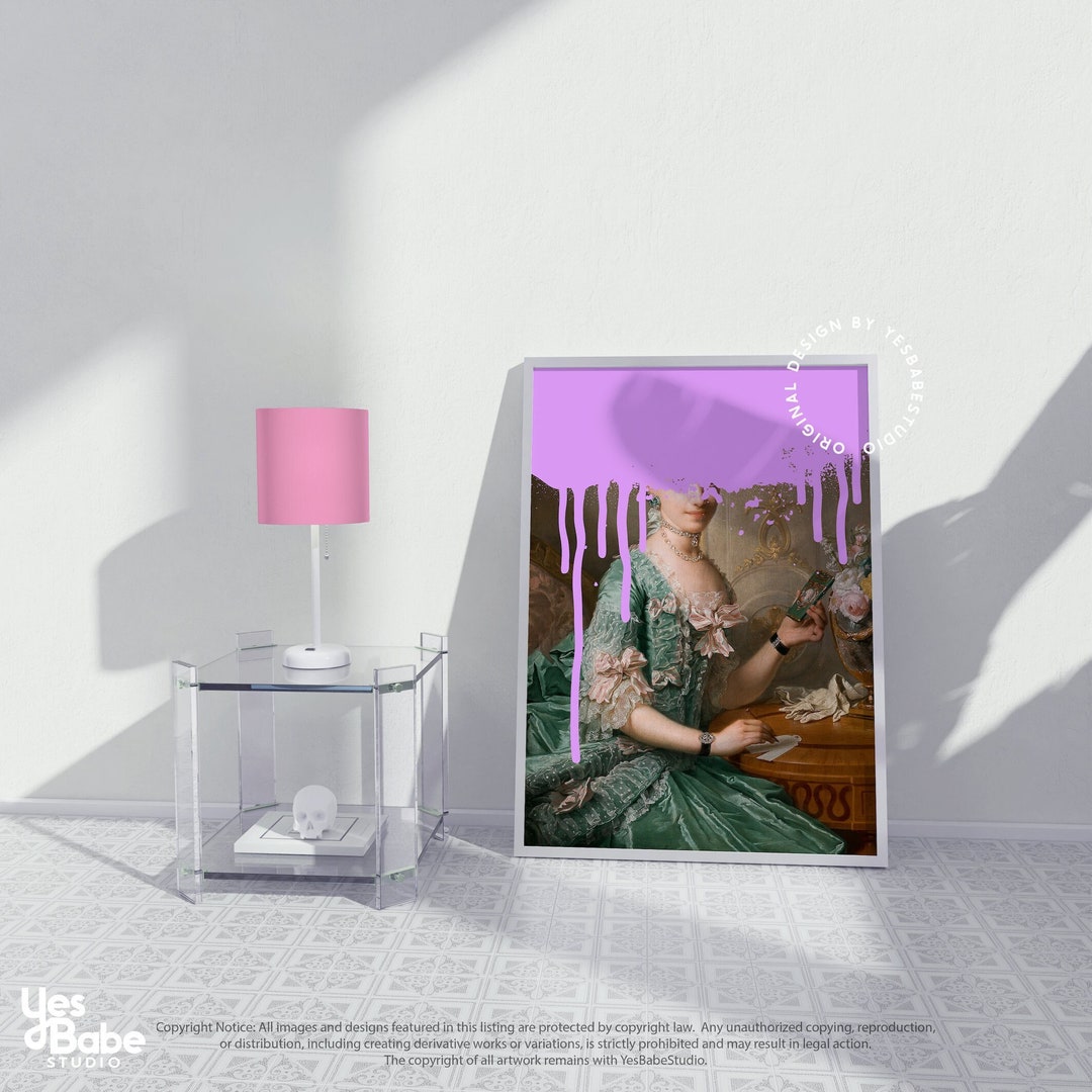 Lilac Drip Altered Art Altered Portrait Remade Classical - Etsy
