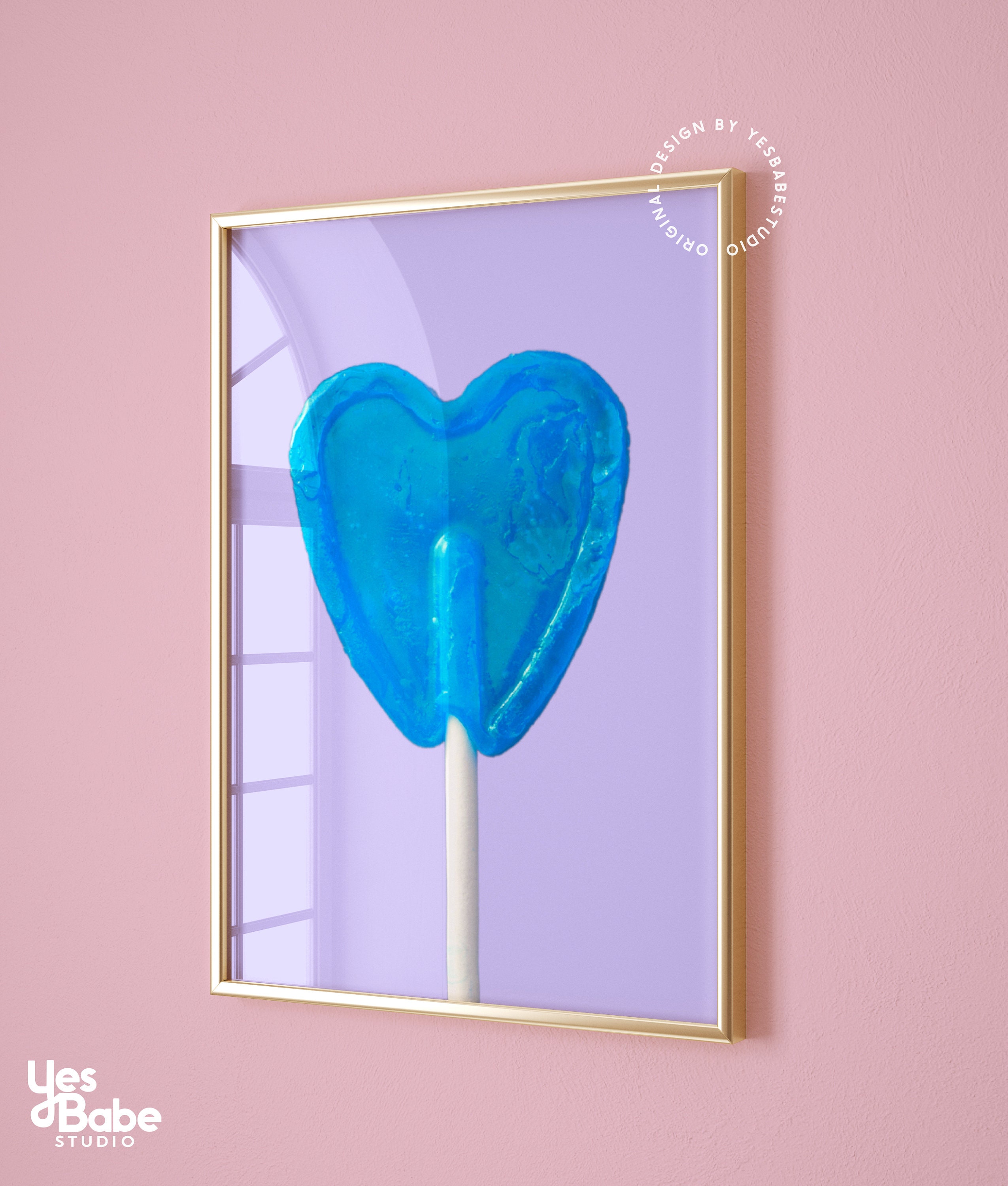 Dopamine Decor, Candy Heart Decor, Lollipop Print, Funky Kitchen Prints ...