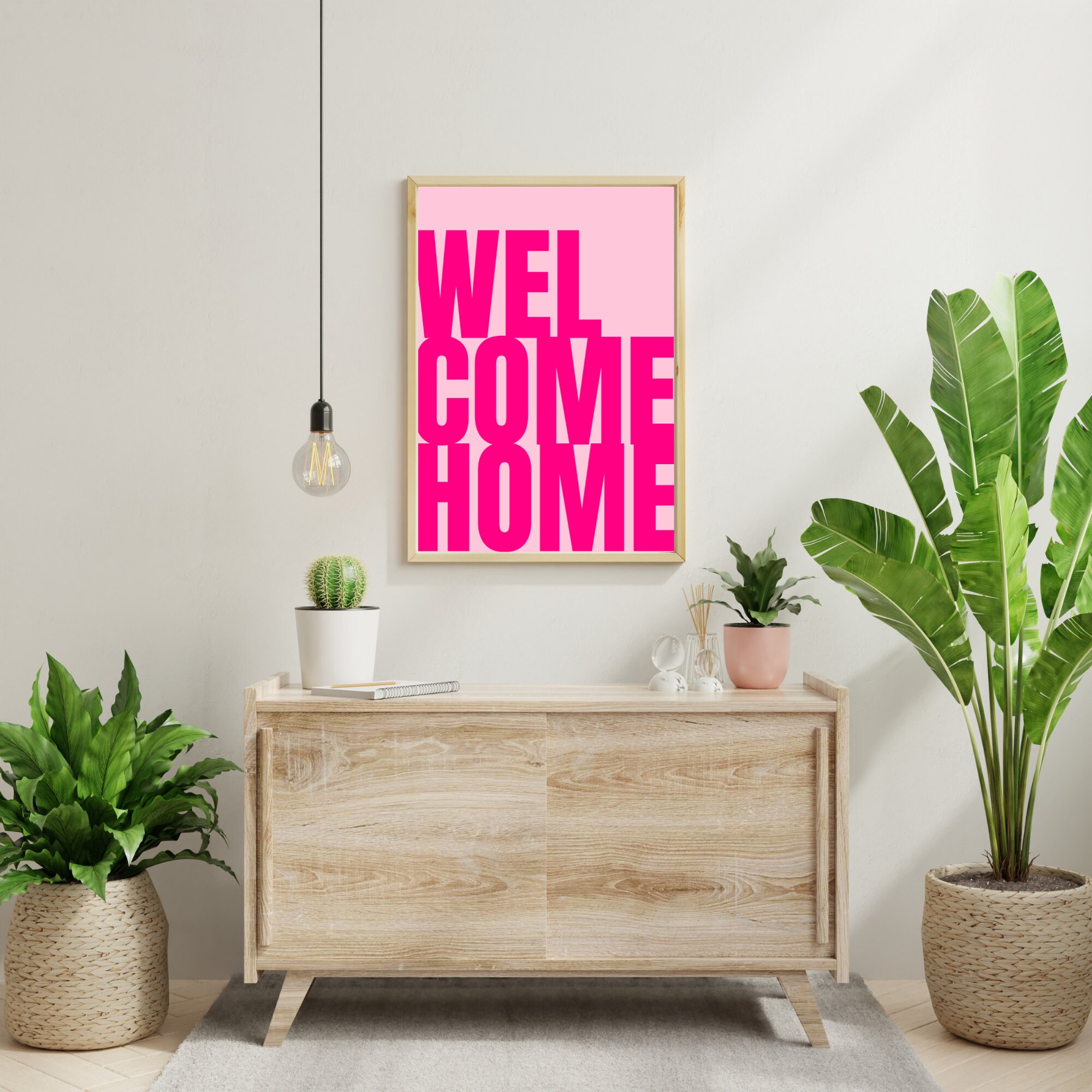 Hot Pink Welcome Home Chic Welcome Home Sign Pink Entryway - Etsy