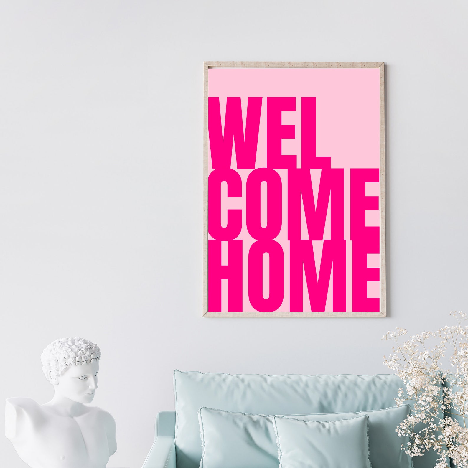 Hot Pink Welcome Home Chic Welcome Home Sign Pink Entryway - Etsy