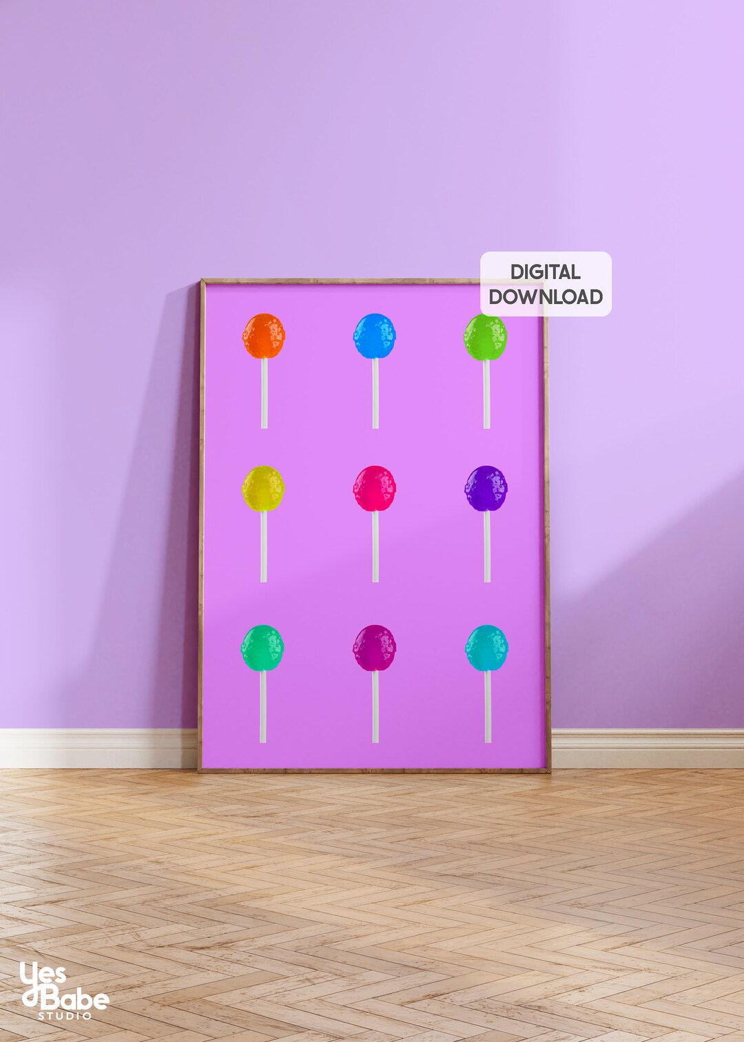 Lollipops Poster, Maximalist Kitchen Decor, Quirky Wall Art, Candy ...