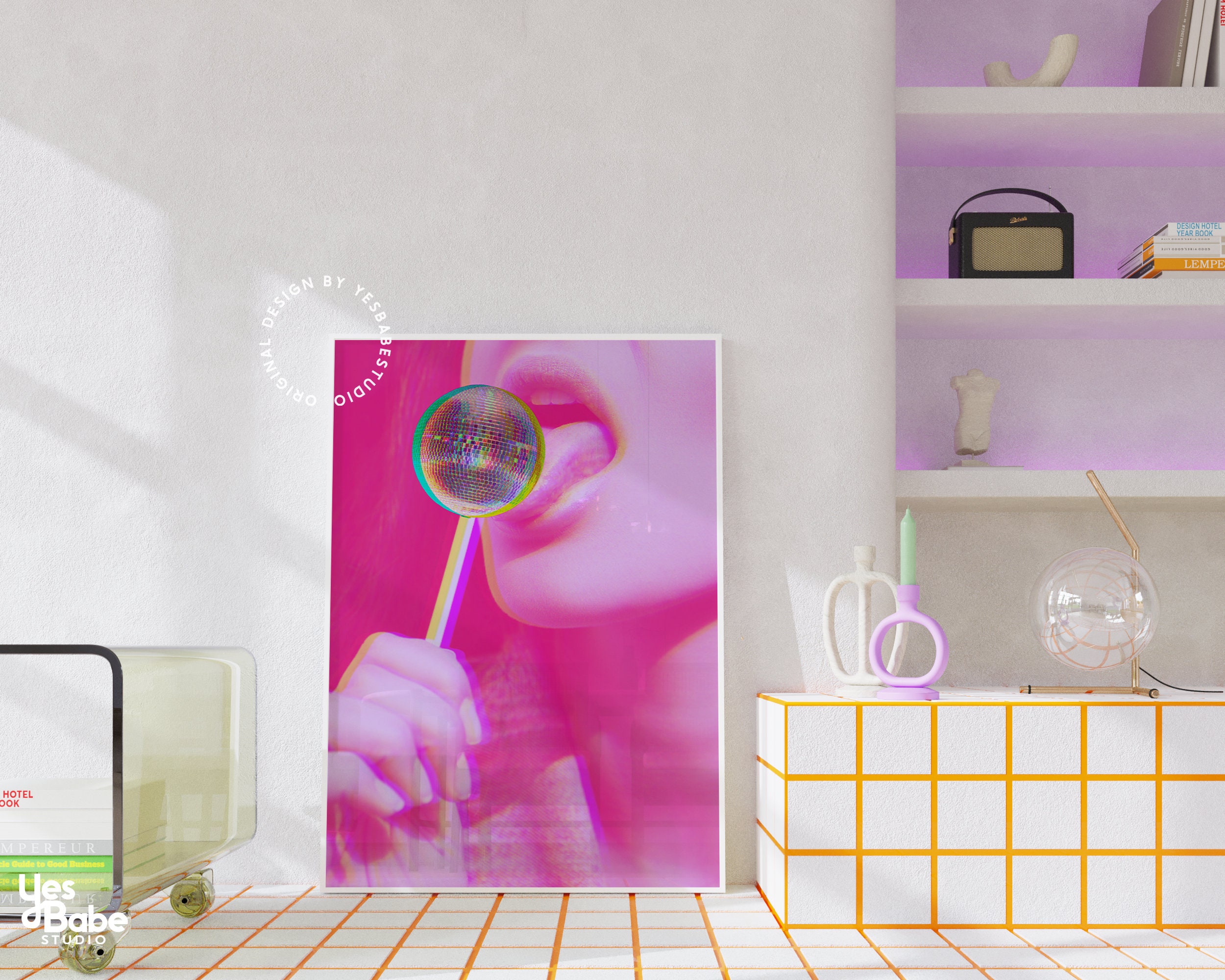 Disco Lollipop | Disco Ball Art, Colorful Decor, Maximalist Wall Art ...