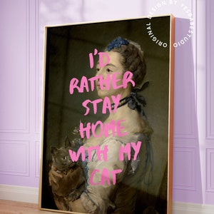 Rococo Art, Coquette Room Decor, Cat Mom Gift, Altered Art Print ...