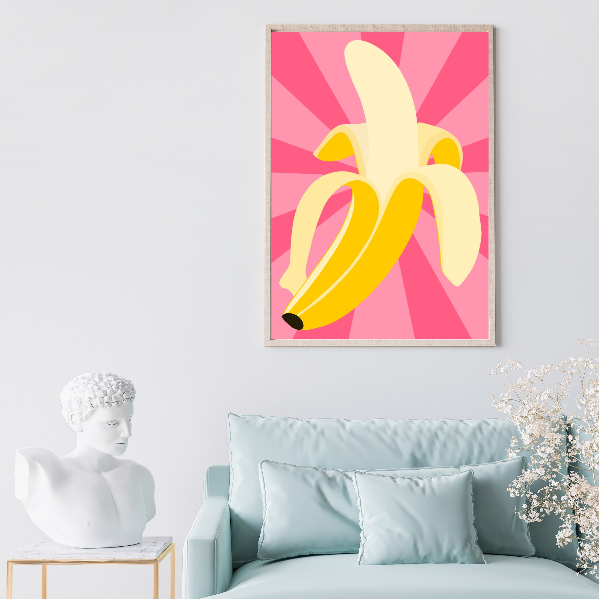 Banana Poster Colorful Fruit Poster Maximalist Poster | Etsy