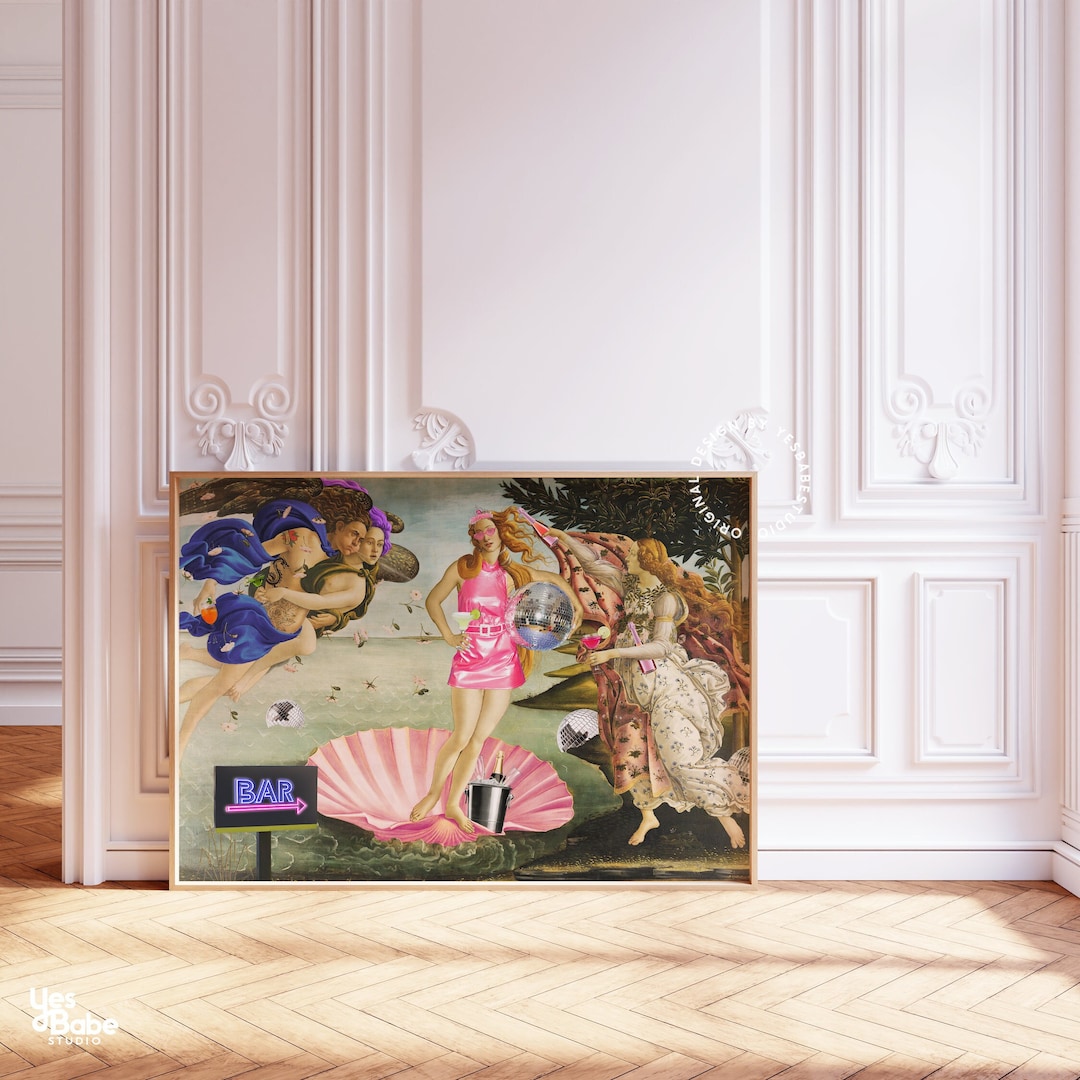 Horizontal Disco Venus, Altered Art Print, Quirky Bar Cart Decor, Above ...