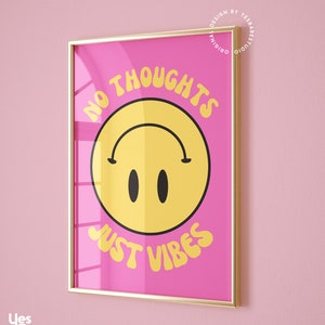 Dopamine Decor, Quirky Art, Funky Wall Art, Groovy Decor, Smiley Face ...