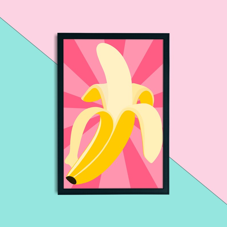 Banana Poster Colorful Fruit Poster Maximalist Poster | Etsy