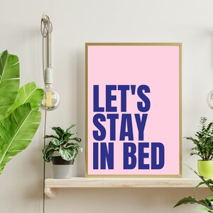 Let's Stay in Bed Eclectic Wall Decor Cute Bedroom - Etsy