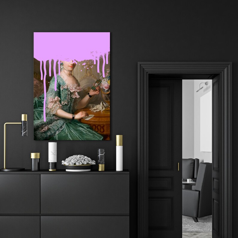 Lilac Drip Altered Art Altered Portrait Remade Classical | Etsy