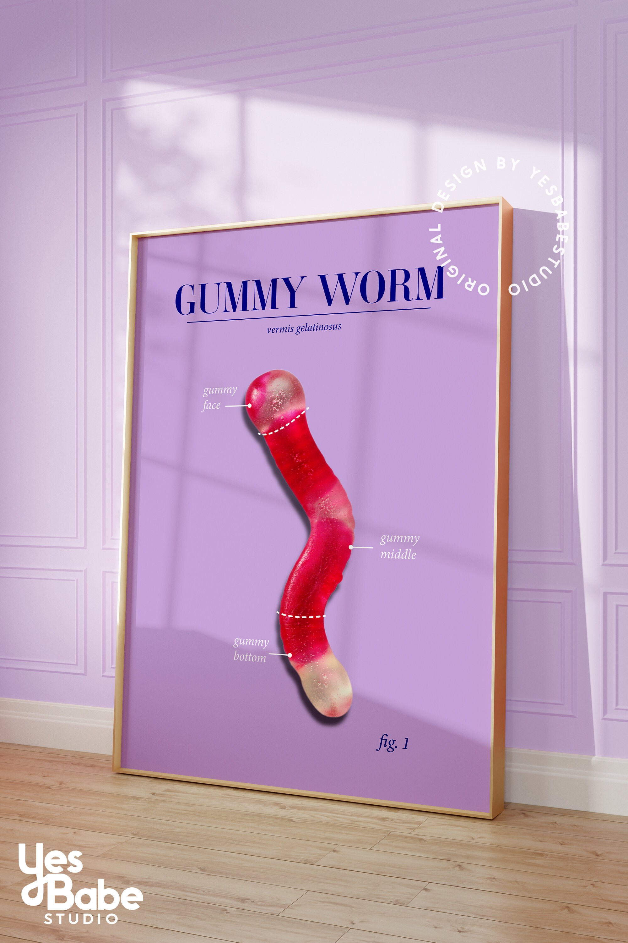 Gummy Worm Art, Candy Wall Art, Maximalist Wall Art, Candy Decor ...