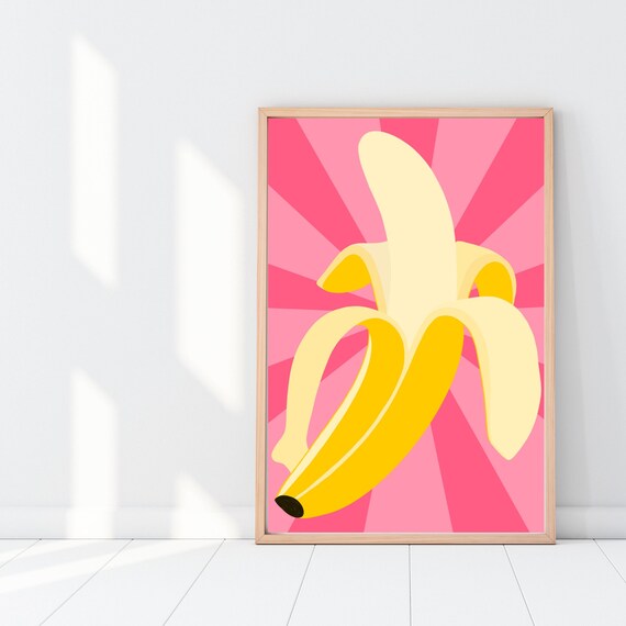 Banana Poster Colorful Fruit Poster Maximalist Poster | Etsy