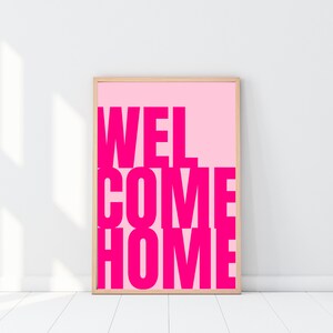 Hot Pink Welcome Home Chic Welcome Home Sign Pink Entryway | Etsy
