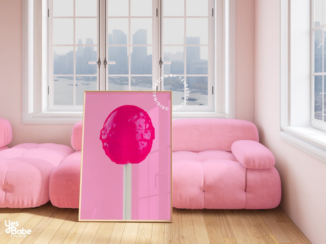 Candy Wall Art, Hot Pink Wall Art, Fun Kitchen Prints, Colorful Kitchen ...