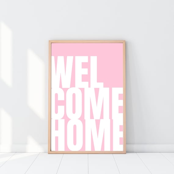 Pastel Pink Welcome Home Cute Welcome Home Sign Pink | Etsy