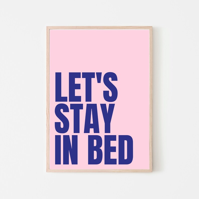 Let's Stay in Bed Eclectic Wall Decor Cute Bedroom - Etsy