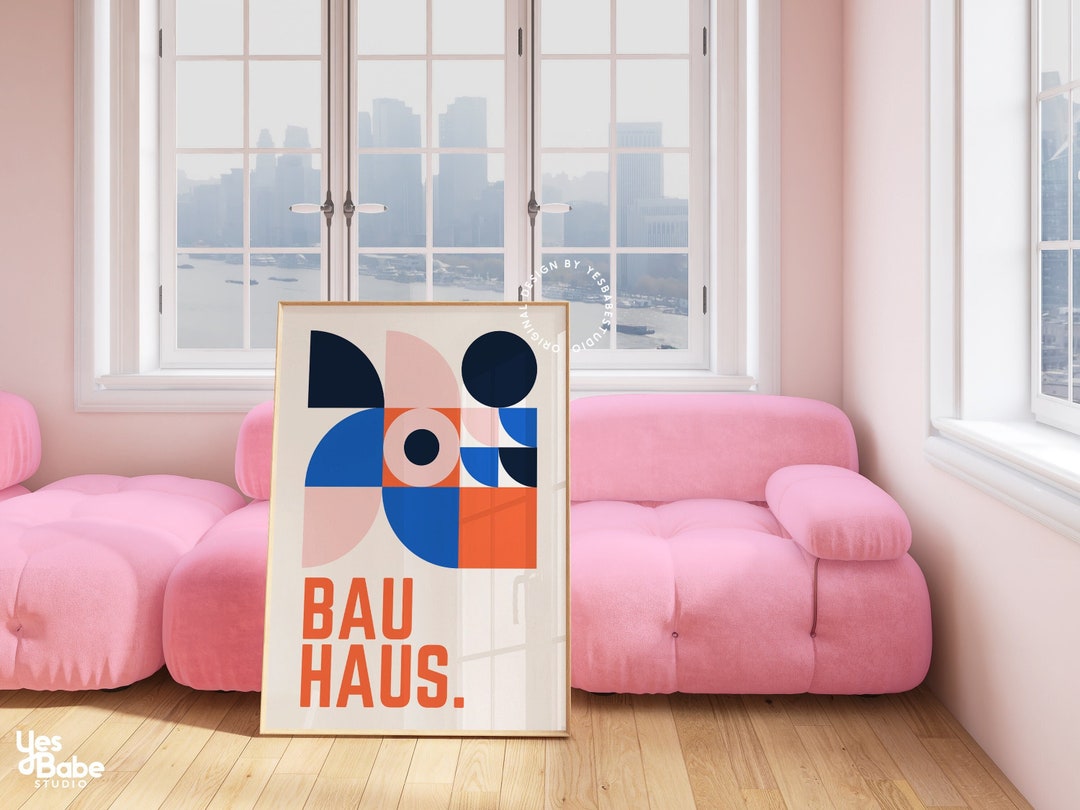 Bauhaus Wall Art, Bahaus Poster Colorful, Danish Pastel, Bauhaus Prints ...