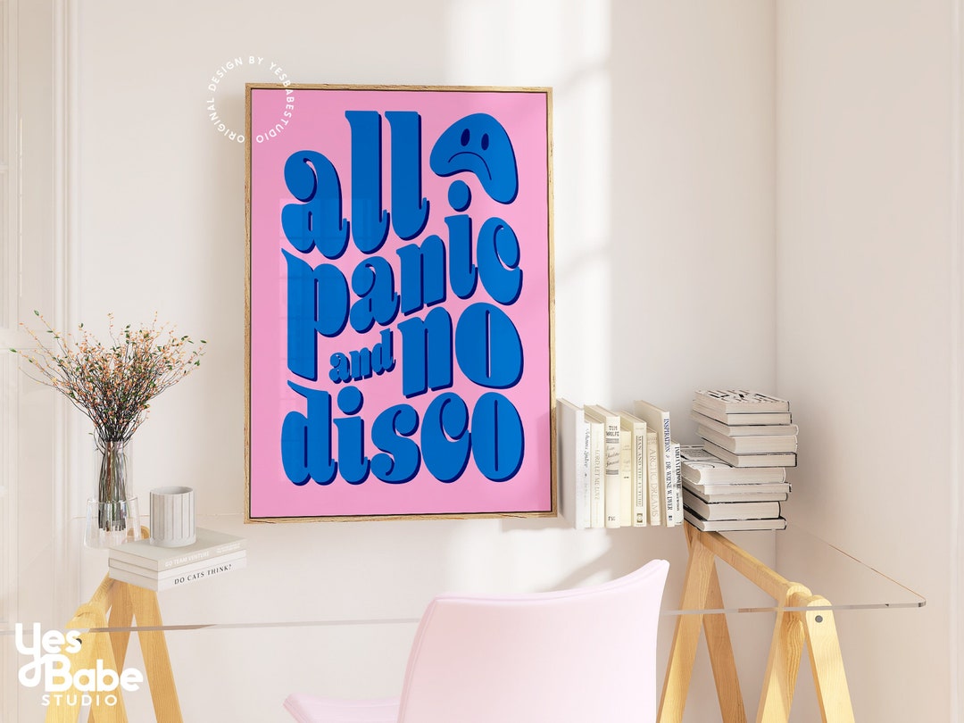 All Panic and No Disco, Indie Room Decor, Maximalist Wall Art, Colorful ...