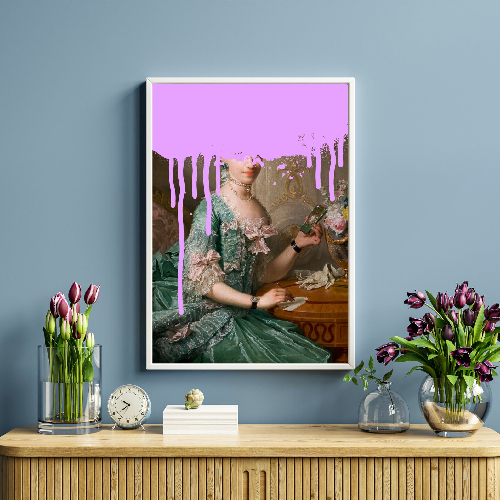 Lilac Drip Altered Art Altered Portrait Remade Classical | Etsy