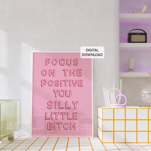 DIGITAL Preppy Pink Wall Art, Sassy Room Decor, Self Love Prints Girly ...