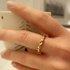 14K Solid Gold Heart Rhythm Ring / Zigzag Ring / Jewelry / Dainty ...