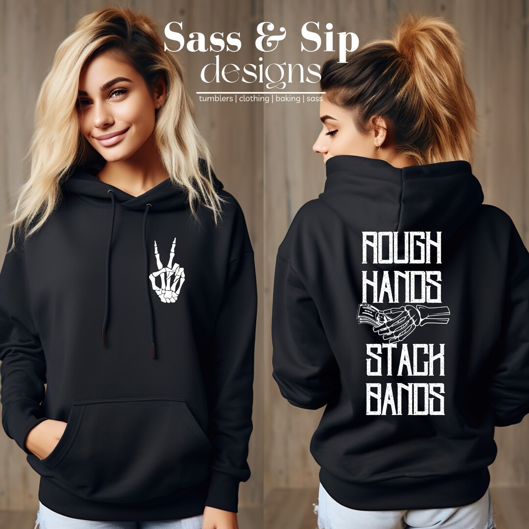 Rough Hands, Stack Bands, Blue Collar, Hoodie, Grunge, Skeleton ...