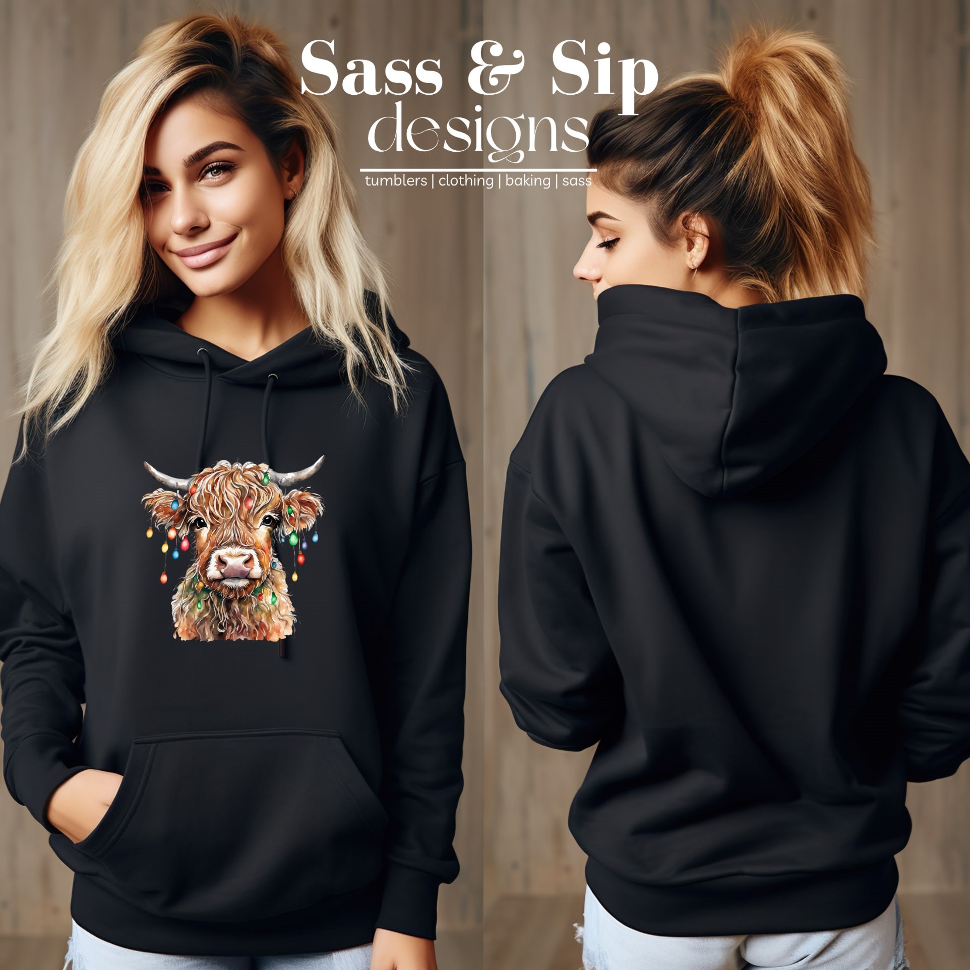 Highland Cow, Hoodie, Oversized Hoodie, Oversized Sweater, Christmas ...