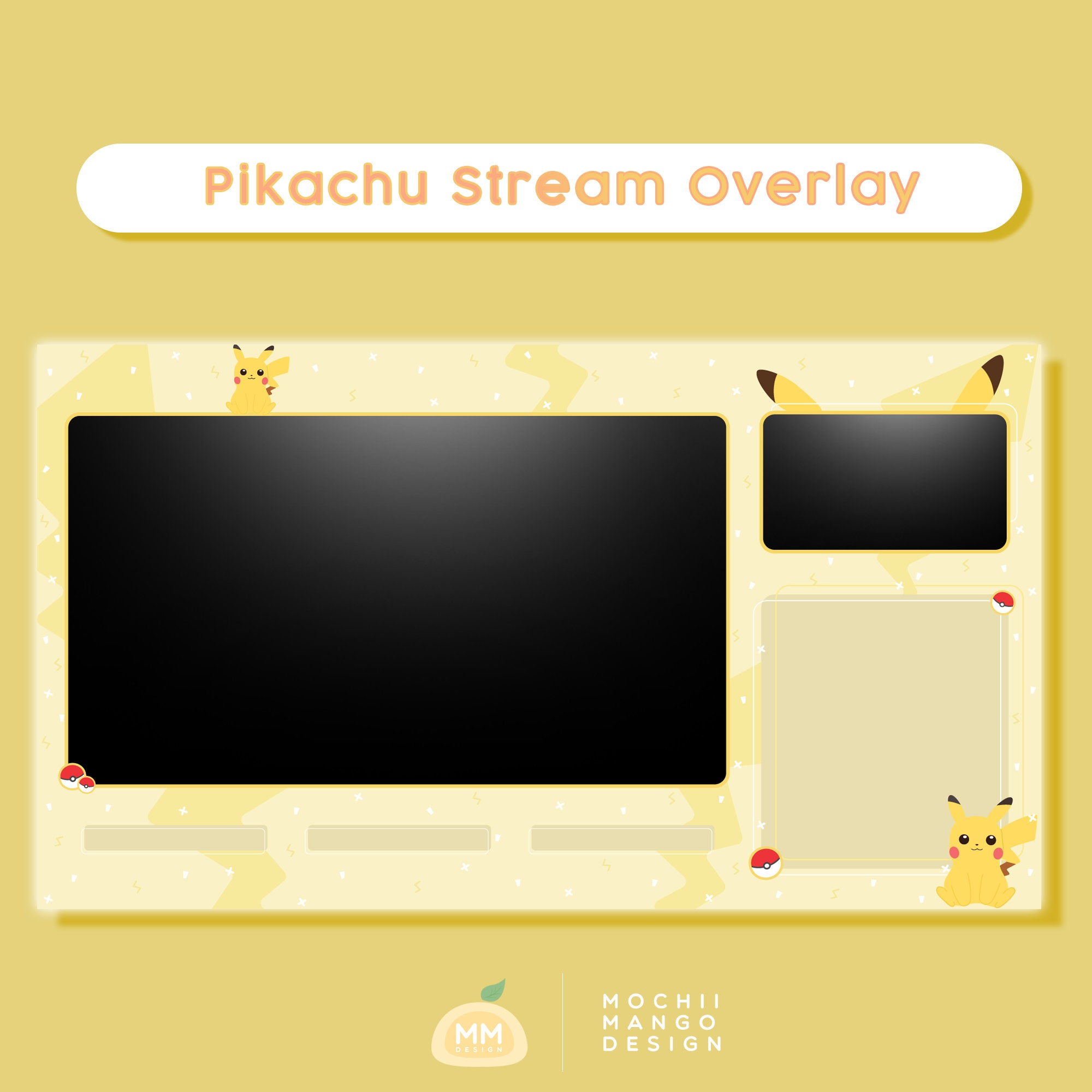 PRE-MADE Pikachu Stream Overlay Cam Overlay | Etsy