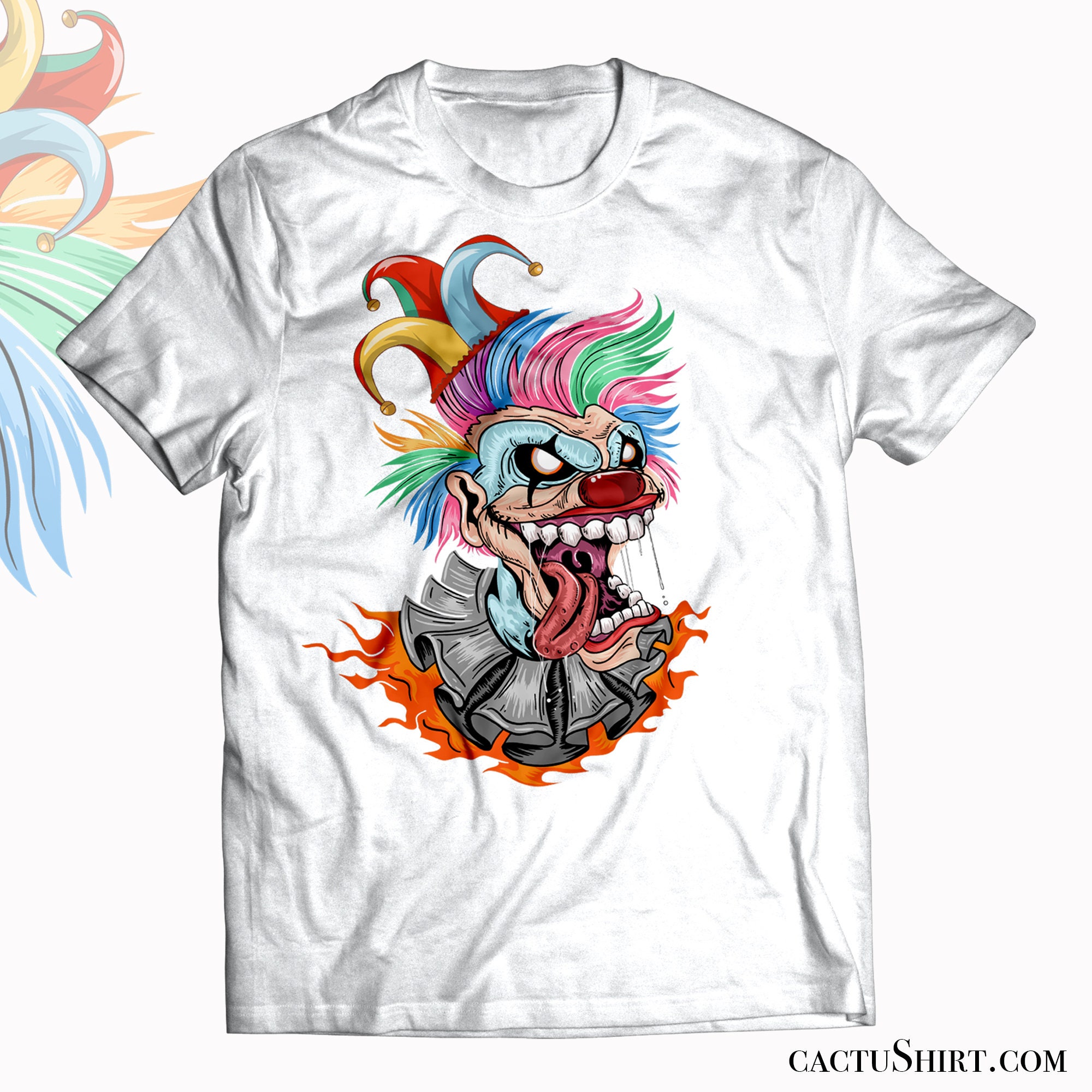 Unique Clown shirts Halloween colourful Joker Clown tee | Etsy