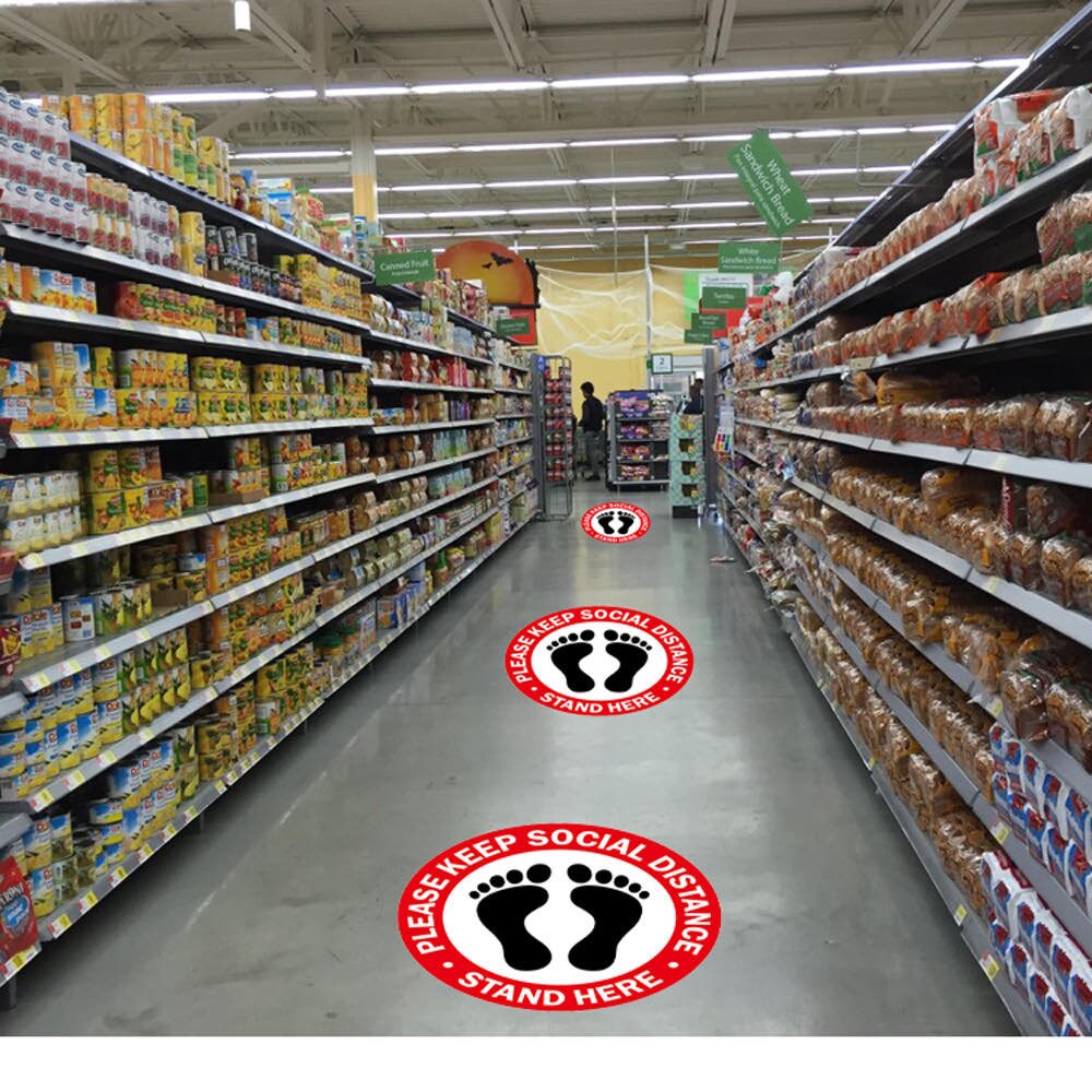 PSA Signs Pack of 10 Social Distancing Floor Stickers self | Etsy