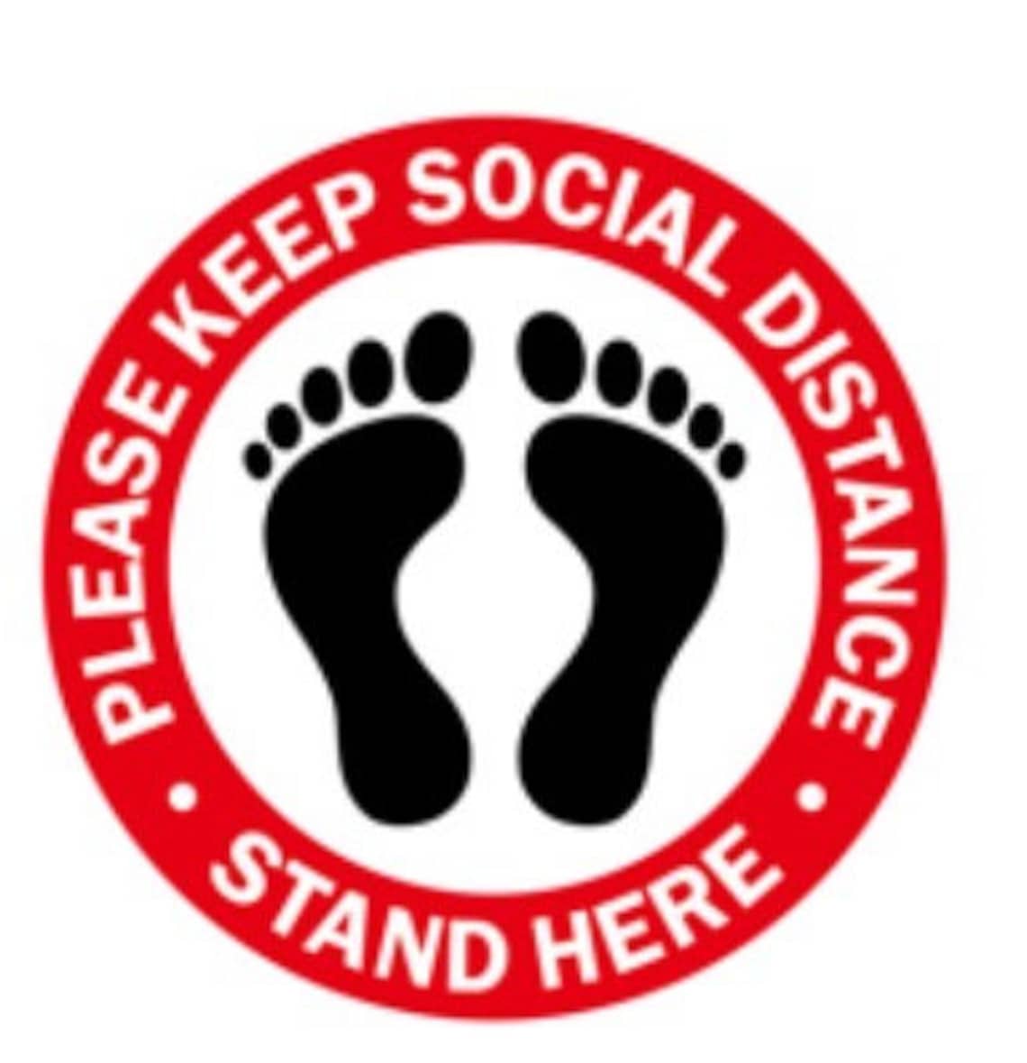 PSA Signs Pack of 10 Social Distancing Floor Stickers self - Etsy