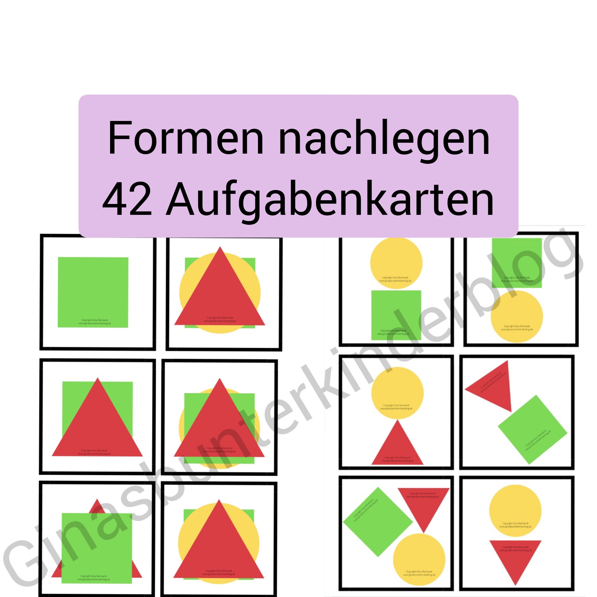 PDF: Lay Shapes 42 Task Cards - Etsy