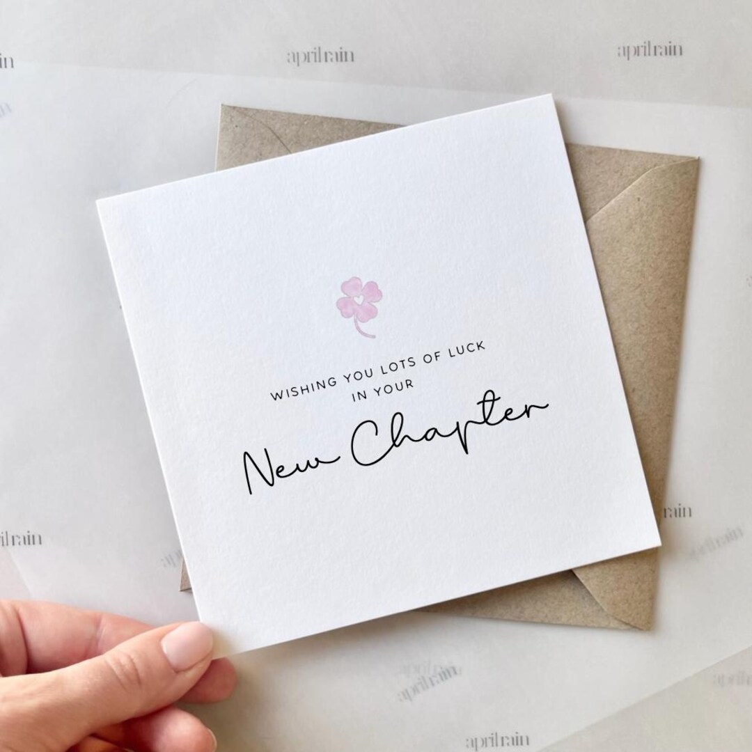 New Chapter Card | Good Luck Card, Wishing You All the Best in Your New ...