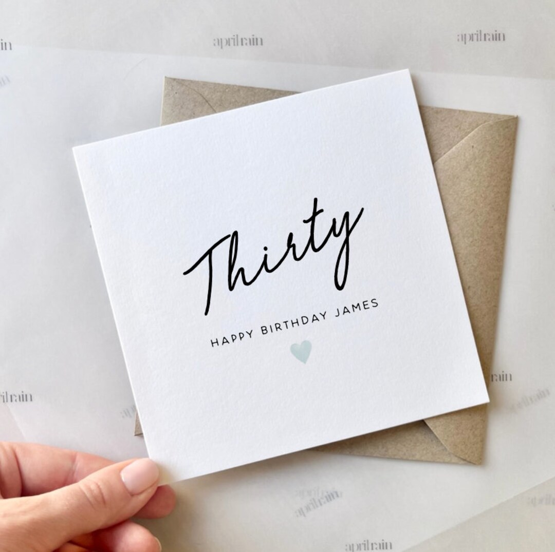 Personalised Happy 30th Birthday Card | 30th Birthday Card, 30 Birthday ...